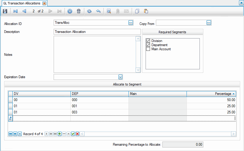 Transaction Allocations